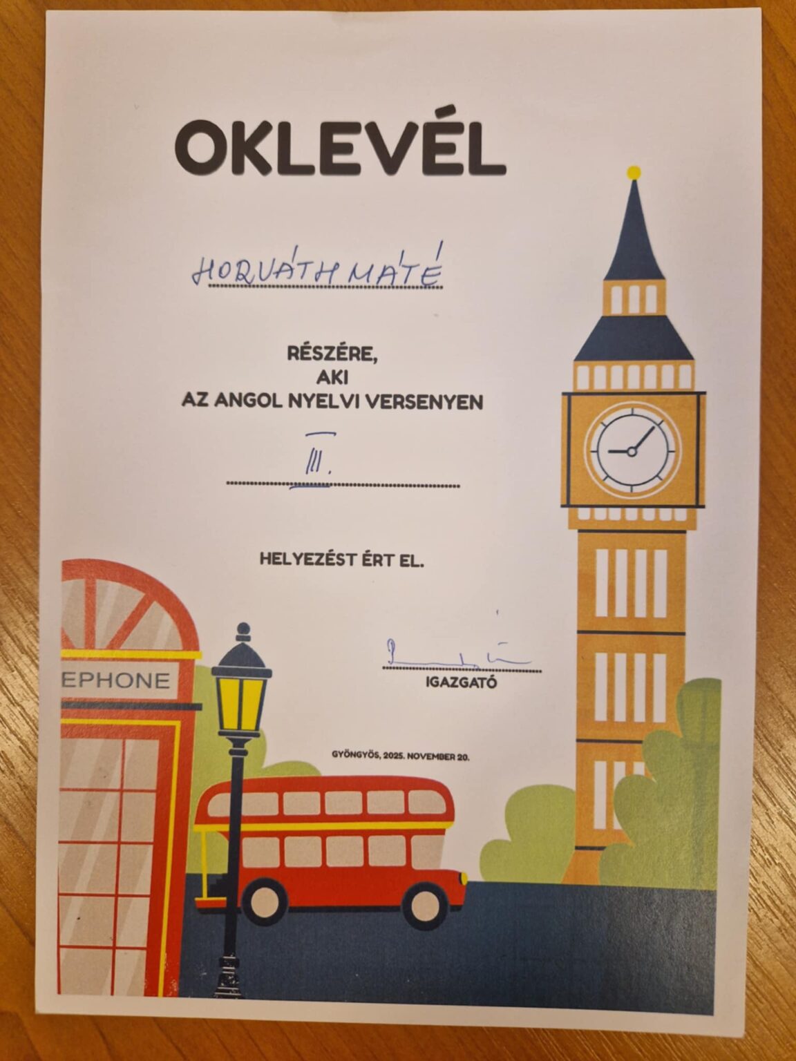 Angol nyelvi verseny a Bottyánban – Gyöngyösi Kálváriaparti Sport- és Általános Iskola